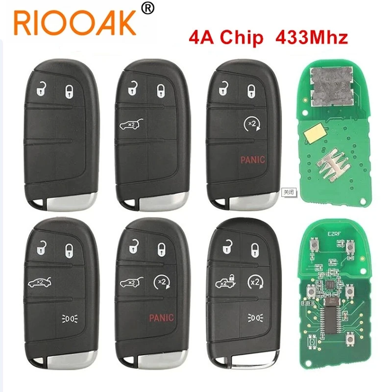 2-3-4-5-Button-Smart-Keyless-Entry-Remote-Car-Key-Alarm-4A-433Mhz-For ...