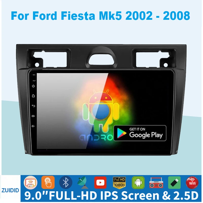 Android 10 Car Radio For Ford Fiesta Mk VI 5 Mk5 2002-2008 Multimedia ...