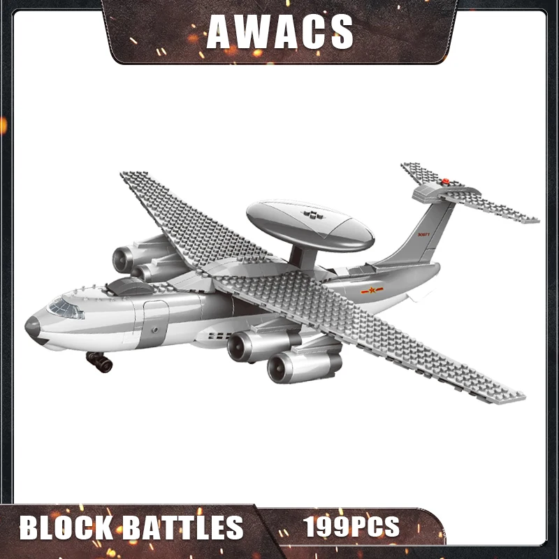 199Pcs-Blocks-1-100-KJ-2000-Early-Warning-Aircraft-Model-Building ...