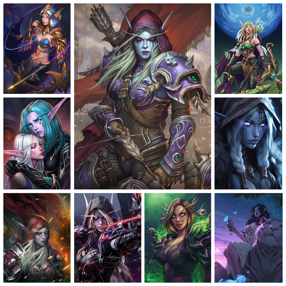 For Sylvanas Windrunner Sisters Diamond Painting Kit Dark Queen Game ...