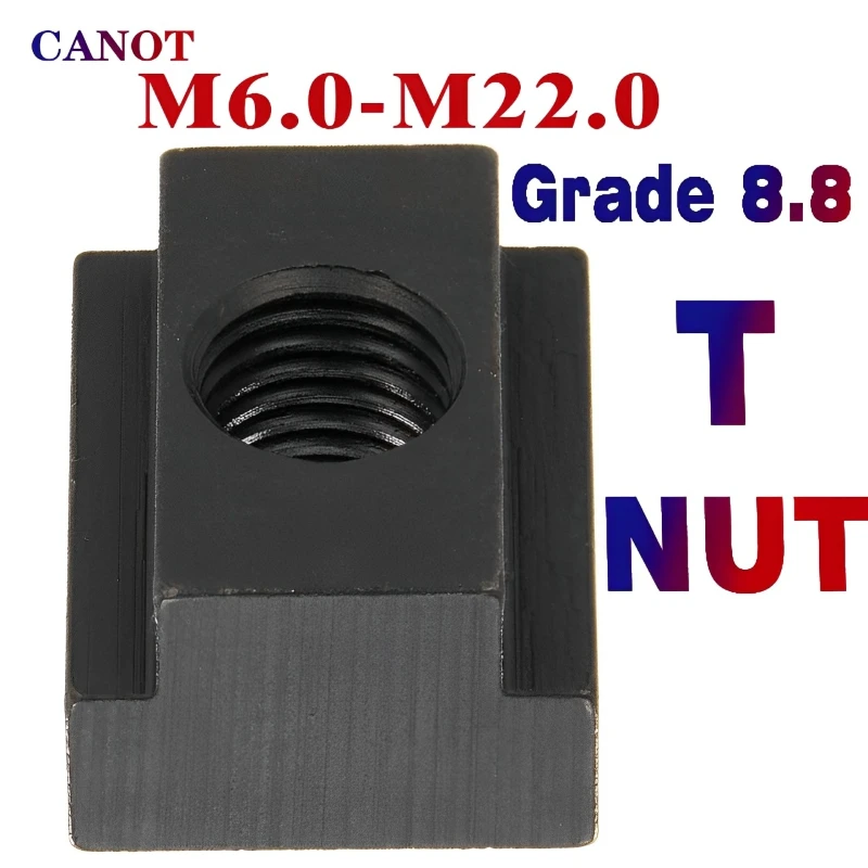 2pcs M6 M8 M10 M12 M16 M18 M22 Oxided 45# Steel Grade 8.8 Finish T-Slot ...