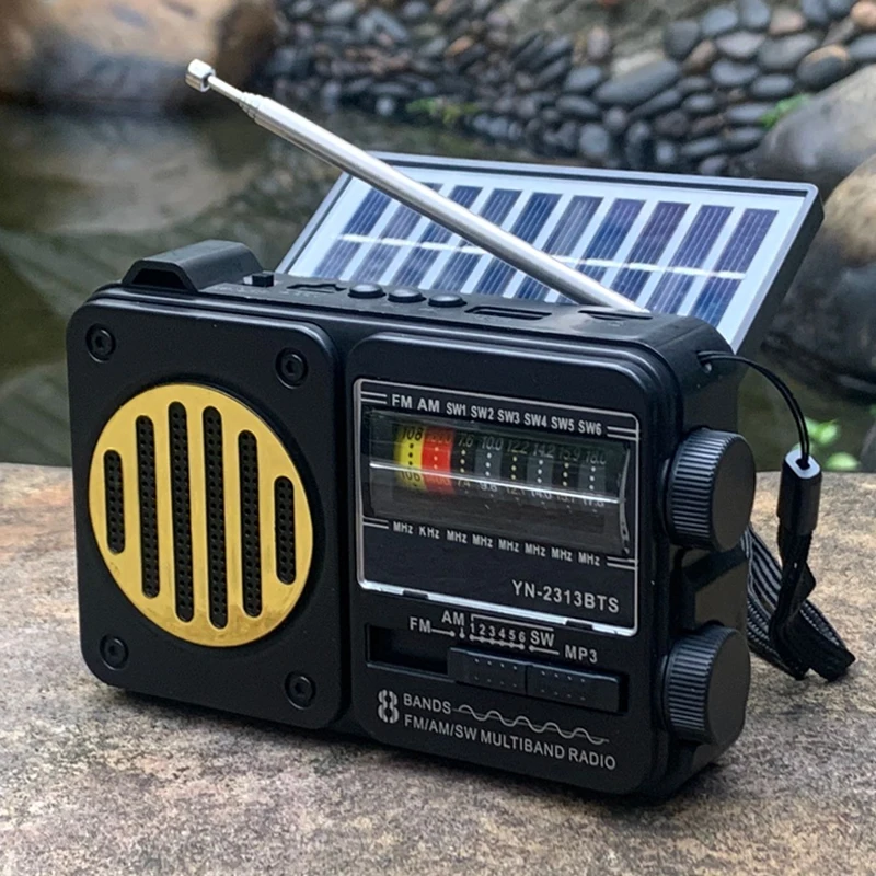 Portable Vintage FM AM SW Radio Solar Charging Emergency Radios ...