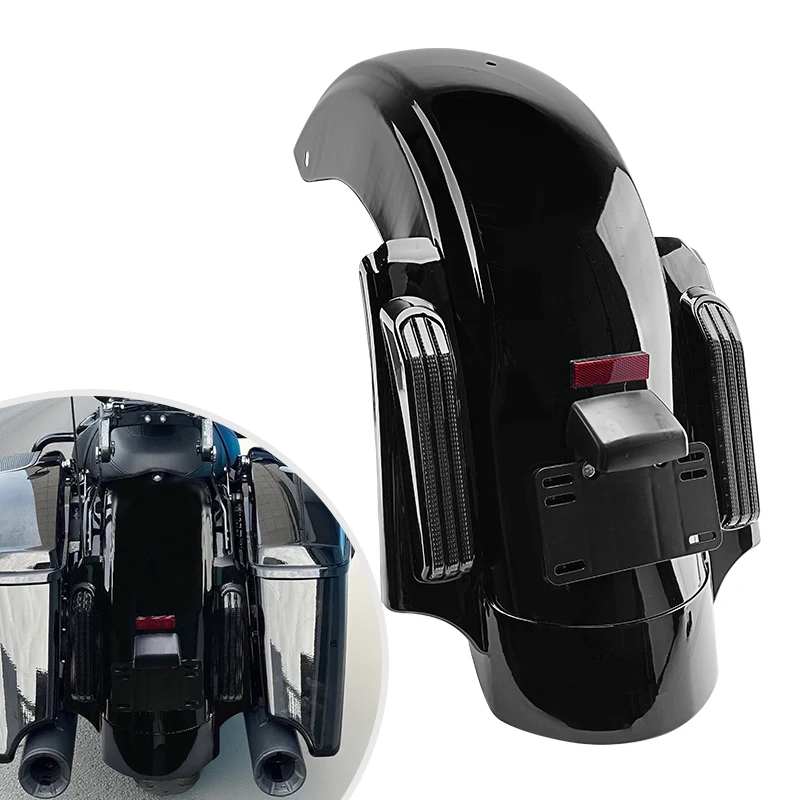 Motorcycle LED CVO Style Rear Fender System Extension Fascia Set For ...