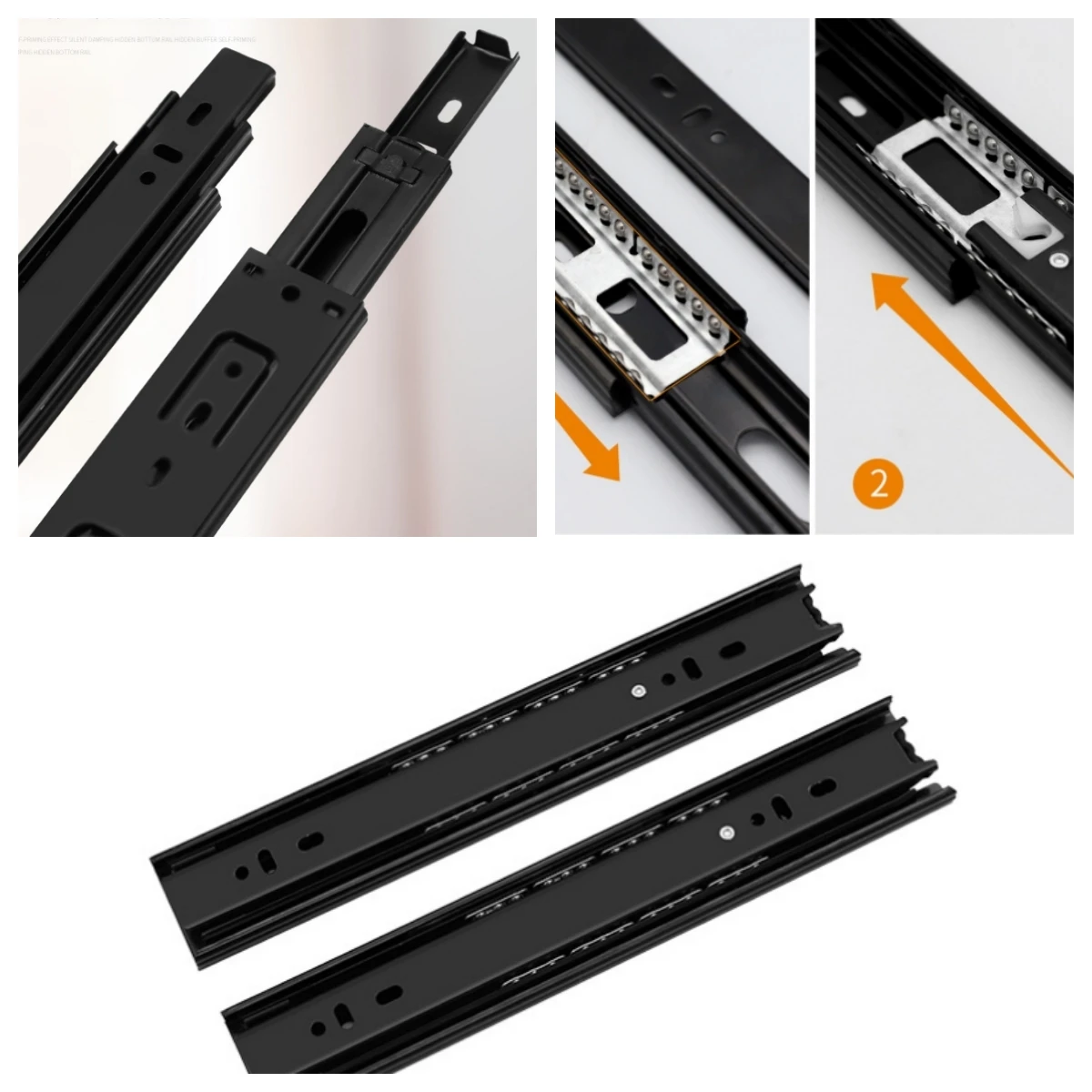 1-pair-Drawer-guide-rail-three-section-slide-rail-cabinet-thickened ...