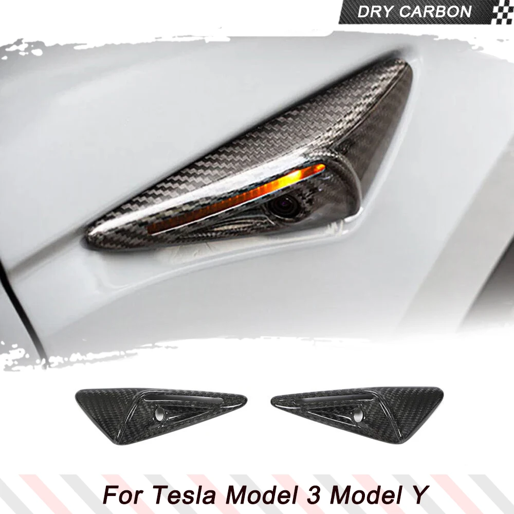 Fits-Tesla-Model-3-Y-2020-2023-DRY-Carbon-Side-Fender-Camera-Turn ...