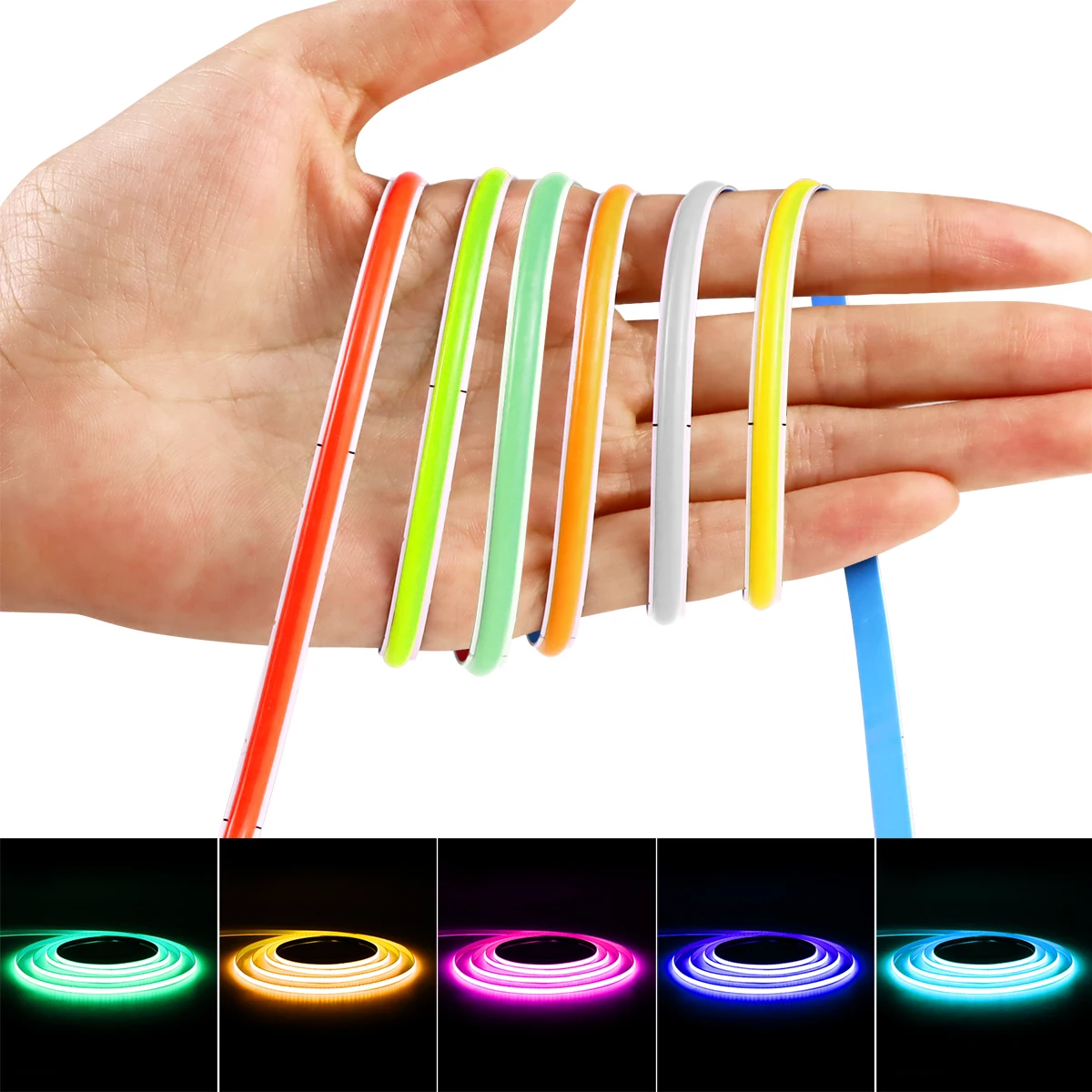 5mm-Ultra-Thin-DC-12V-Colorful-COB-LED-Strip-Lights-for-Home-Room ...