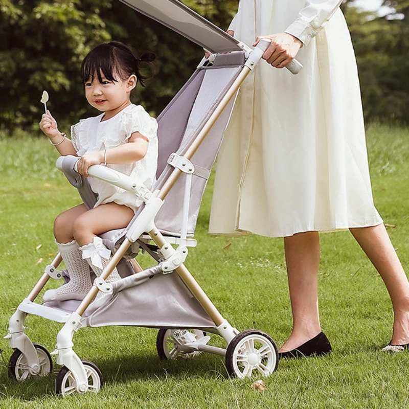 Ultralight Stroller Lightweight Four-wheel Baby Carriage Foldable Large ...