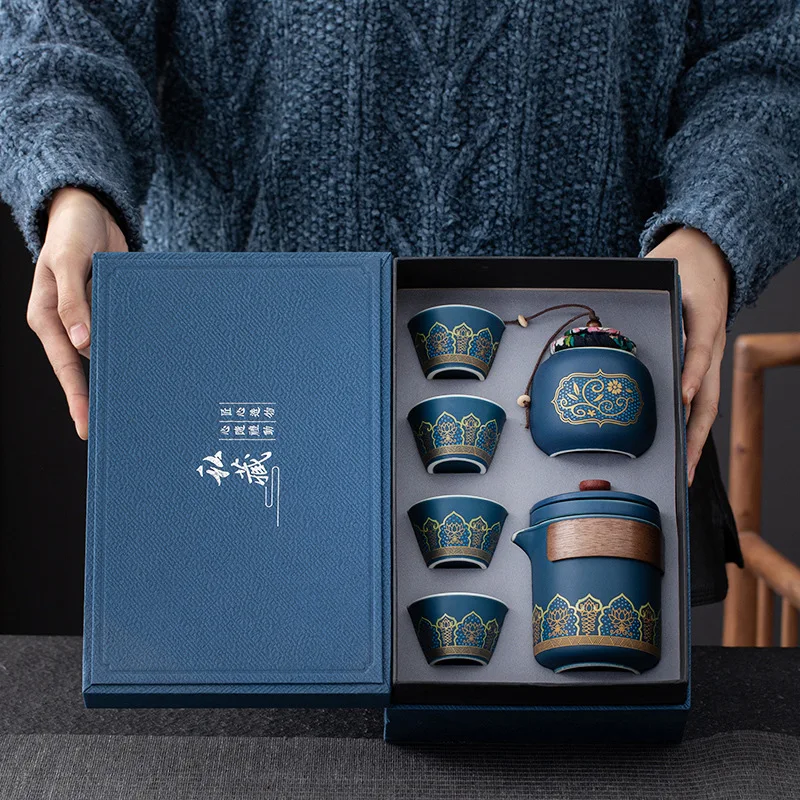 Express Cup One Pot Four Portable Travel Tea Set Ceramic Kung Fu pot ...