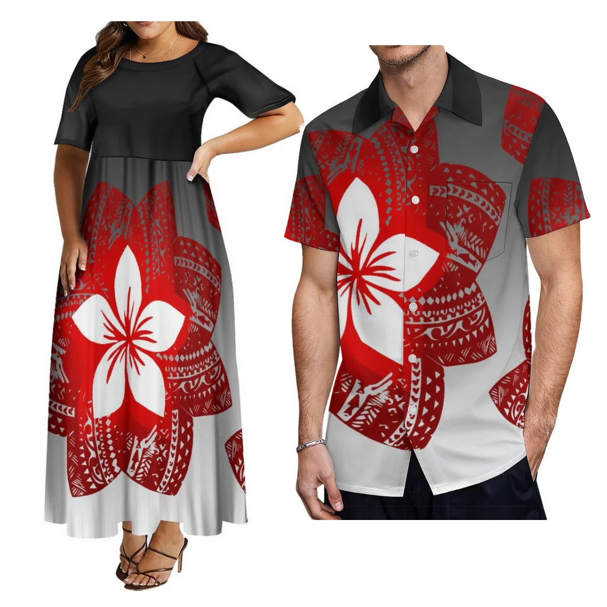 Custom-Polynesian-Design-Short-Sleeve-Dress-For-Women-Samoan-Maxi-Dress ...