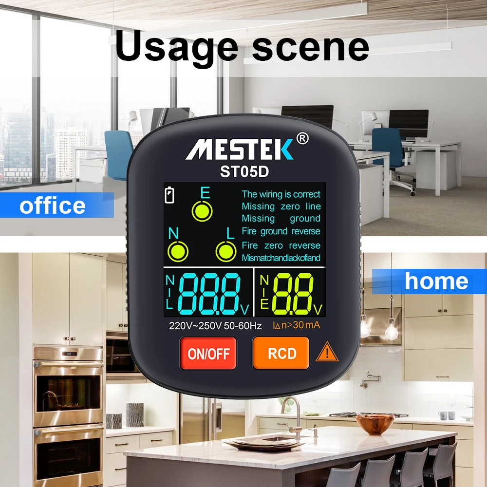 Digital Large Display Smart Socket Tester Outlet Checker Voltage ...