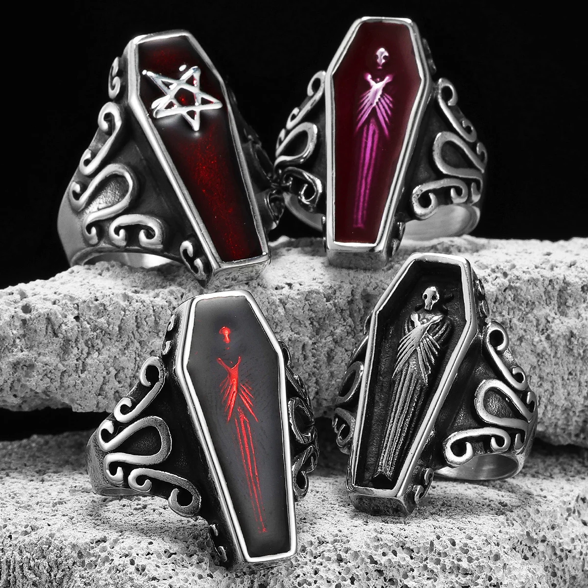 Gothic-Mummy-Vampire-Coffin-Men-Rings-Stainless-Steel-Women-Jewelry ...