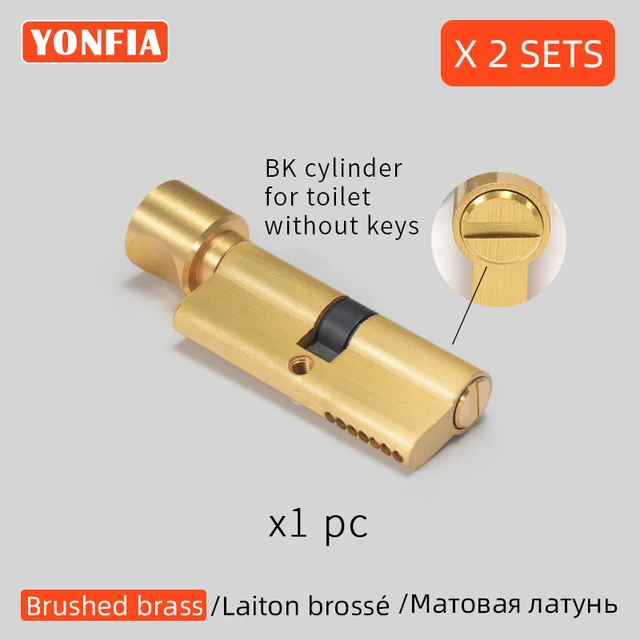 YONFIA 70mm Lock Cylinder BK Entrance Toilet Bathroom Type Aluminium ...