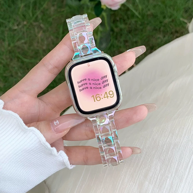 2024-New-Laser-Transparent-Strap-for-Apple-Watch-40mm-41mm-44mm-45mm ...