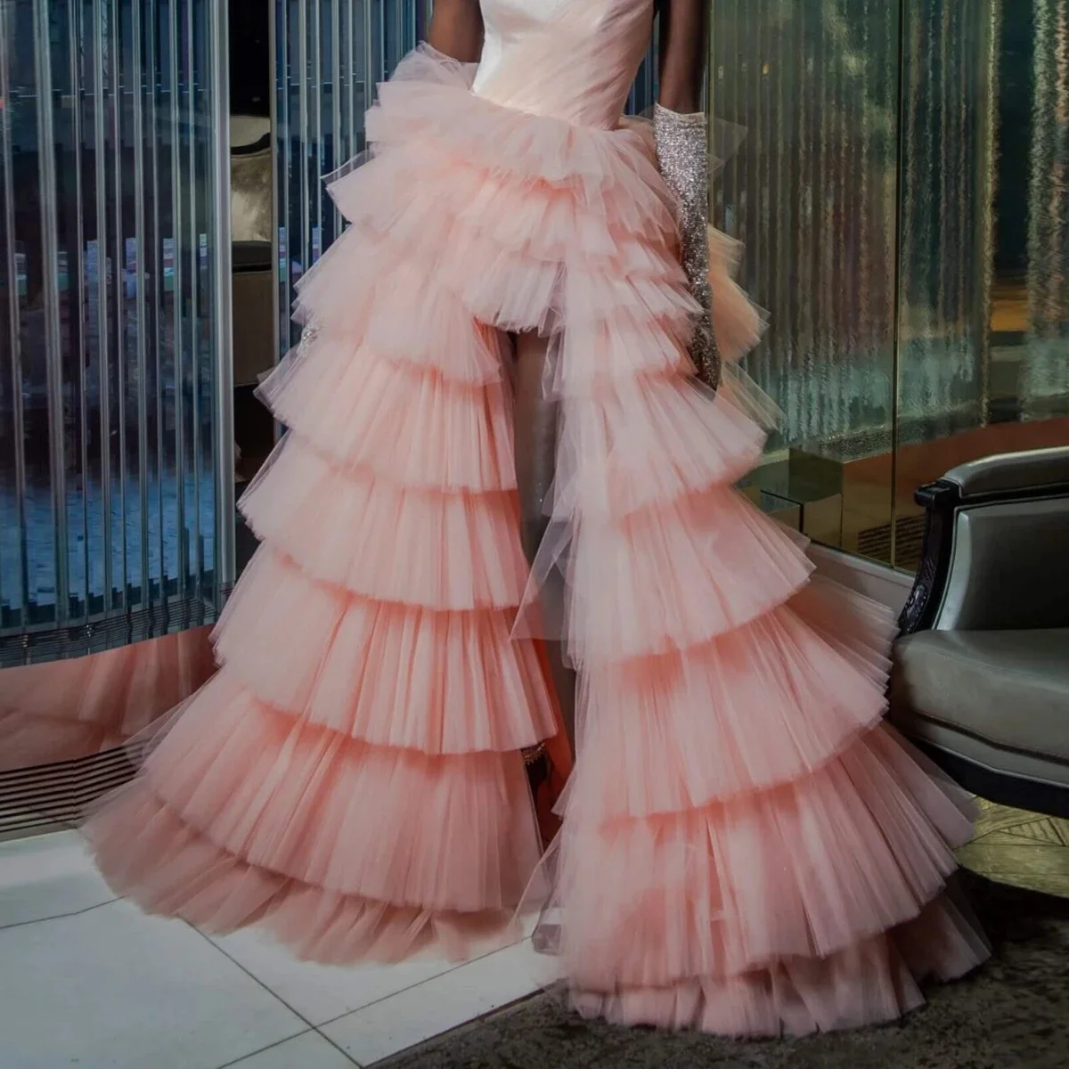 Ruffles-Tiered-Tulle-Skirt-Women-for-Wedding-Long-Pink-Skirt-Extra ...