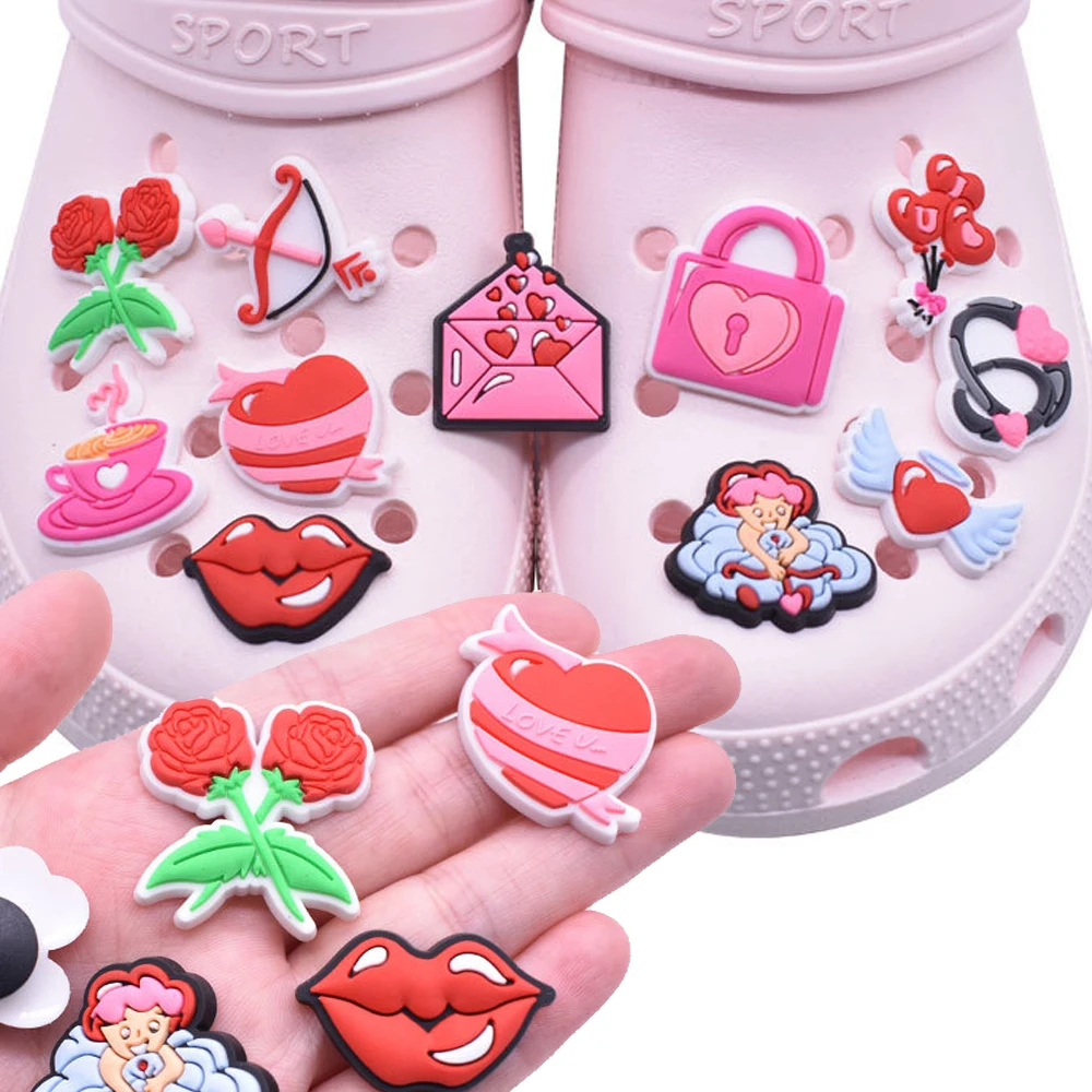 PVC-Shoe-Accessories-for-Crocs-Charms-Wedding-Lover-Badge-Sand-lias ...