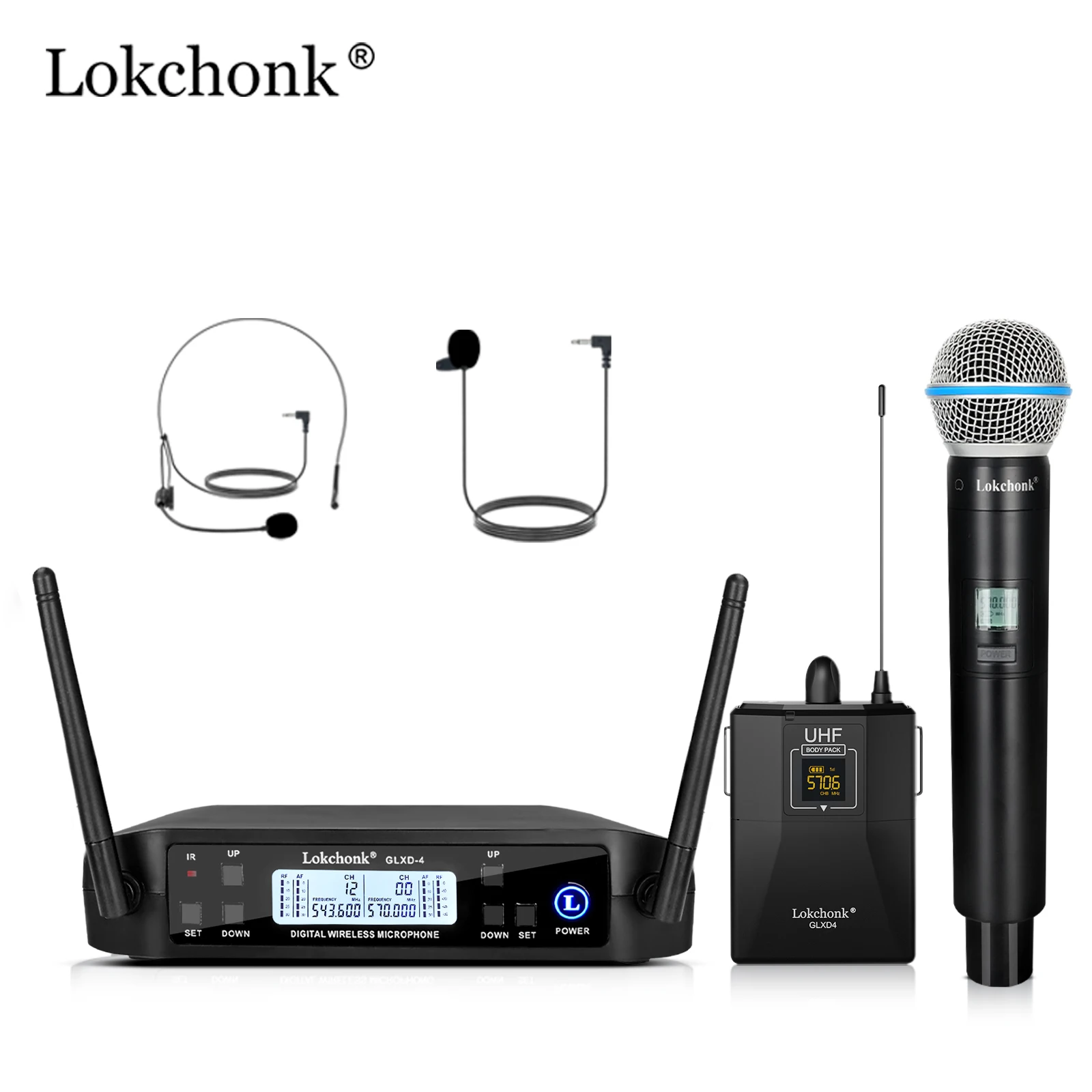 Professional-GLXD4-Wireless-Microphone-System-UHF-Wireless-Mic-Set-with ...