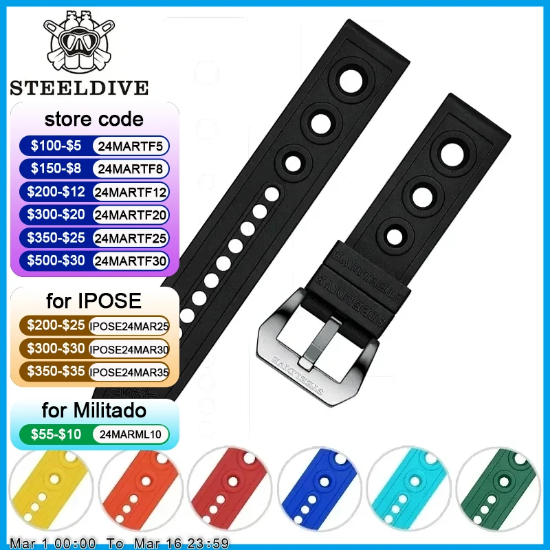 Steeldive-20mm-22mm-Rubber-Strap-Premium-Soft-Rubber-Breathable-Men-s ...
