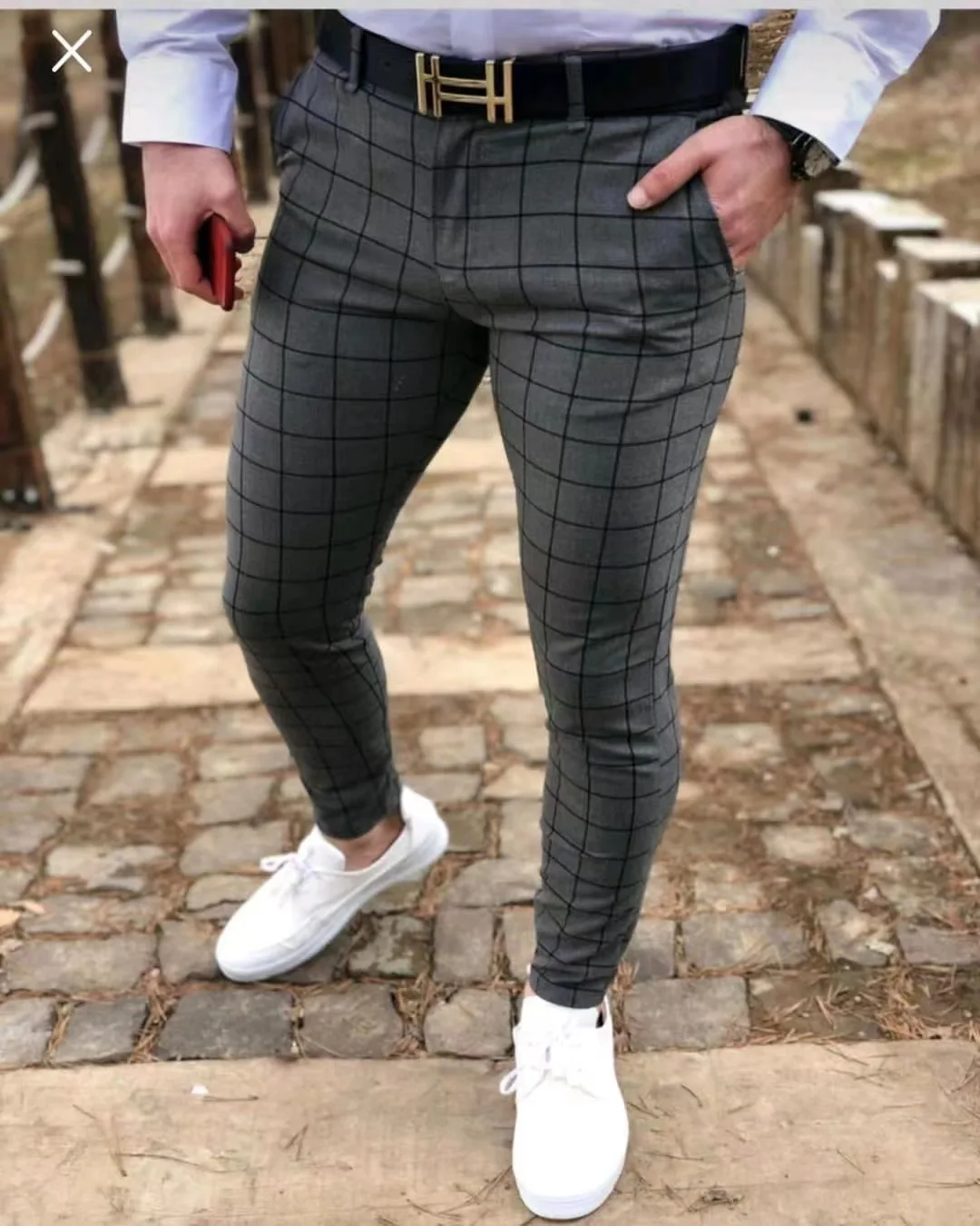 Men-ssummer-New-Hot-Sale-Thin-Section-Slim-Nine-Points-Plaid-Small-Feet ...