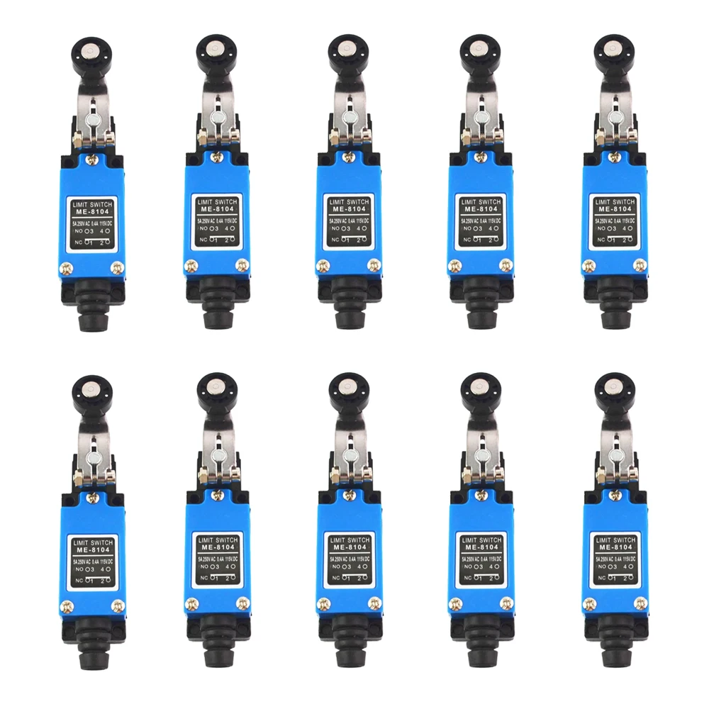 10Pcs ME-8104 Limit Switch Rotary Adjustable Roller Mini Limit Switches ...