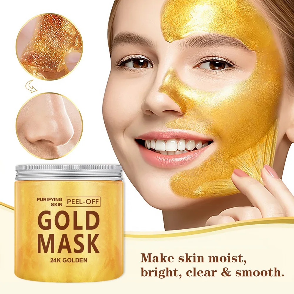 200g Gold Purifying Peel-Off Facial Mask Deep Clean Nourishing Oil ...