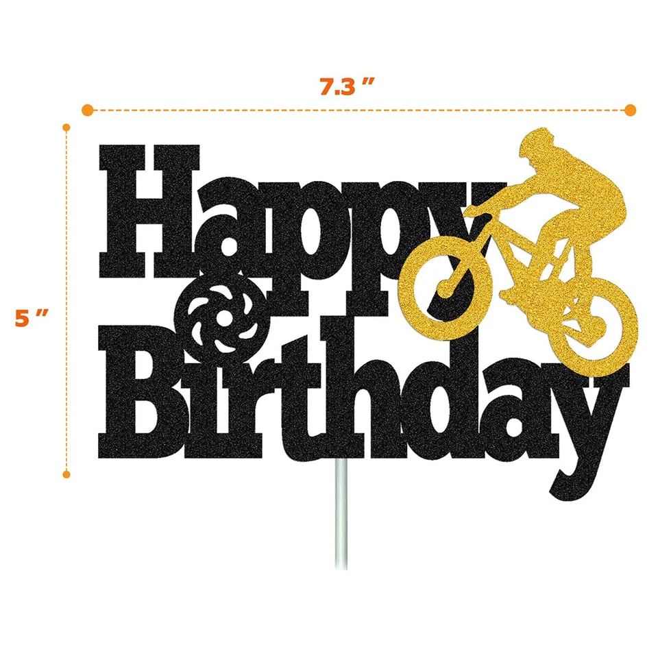 Men's Riding Gear Bicycle Birthday Party Decorations Kit - Banner, Cake ...