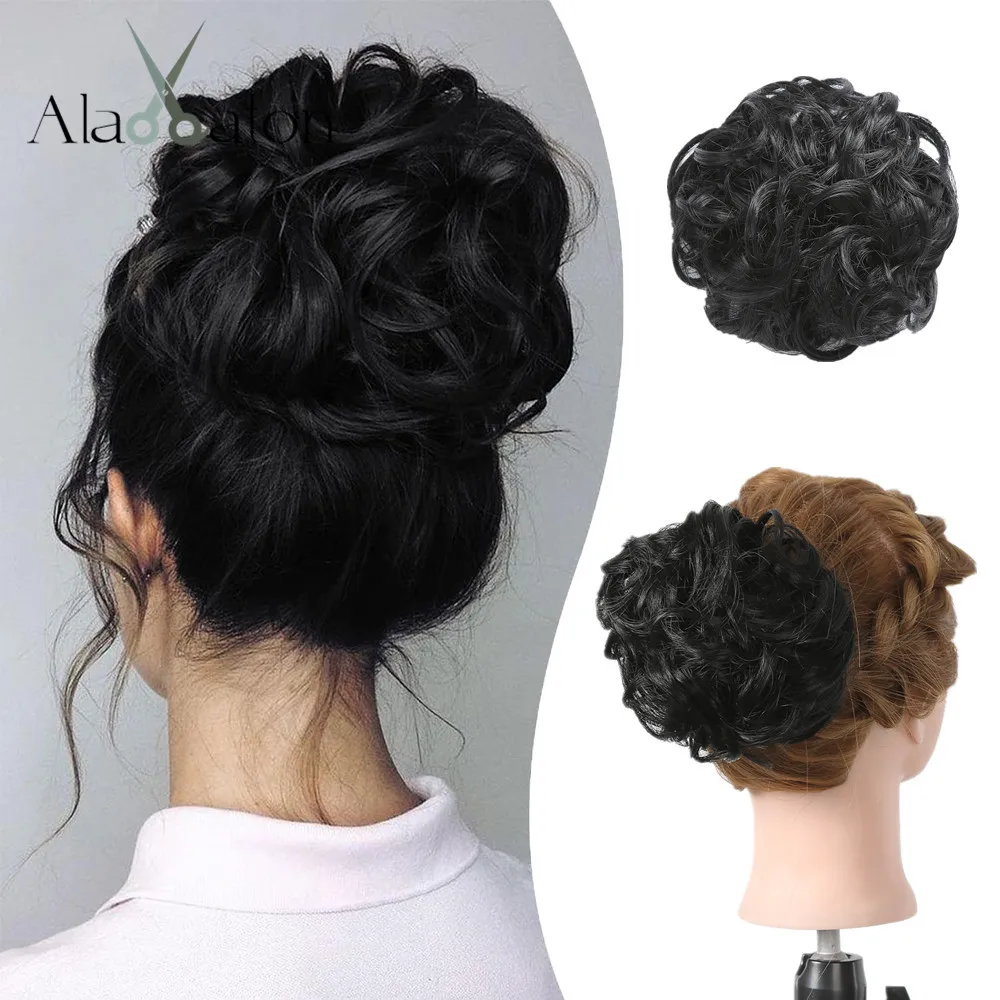 ALAN-EATON-Messy-Hair-Bun-Natural-Wavy-Curly-Scrunchies-Ponytail-Hair ...