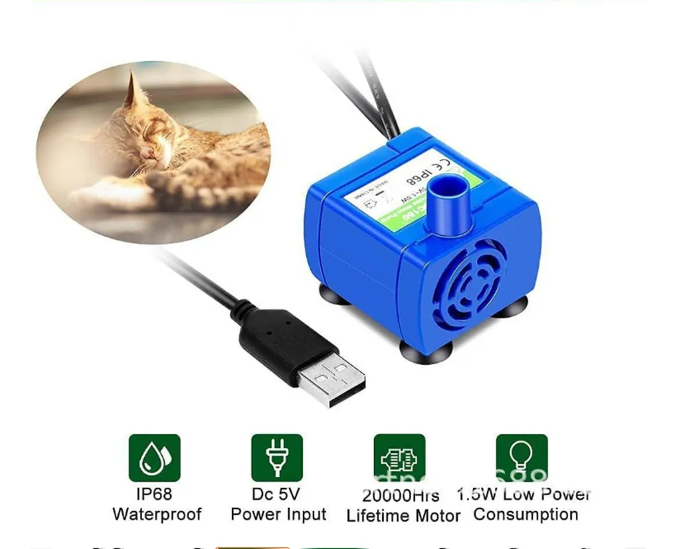 Catit Fountain Pet Water Fountain Pump Replacement Pump DR-DC160 Motor ...