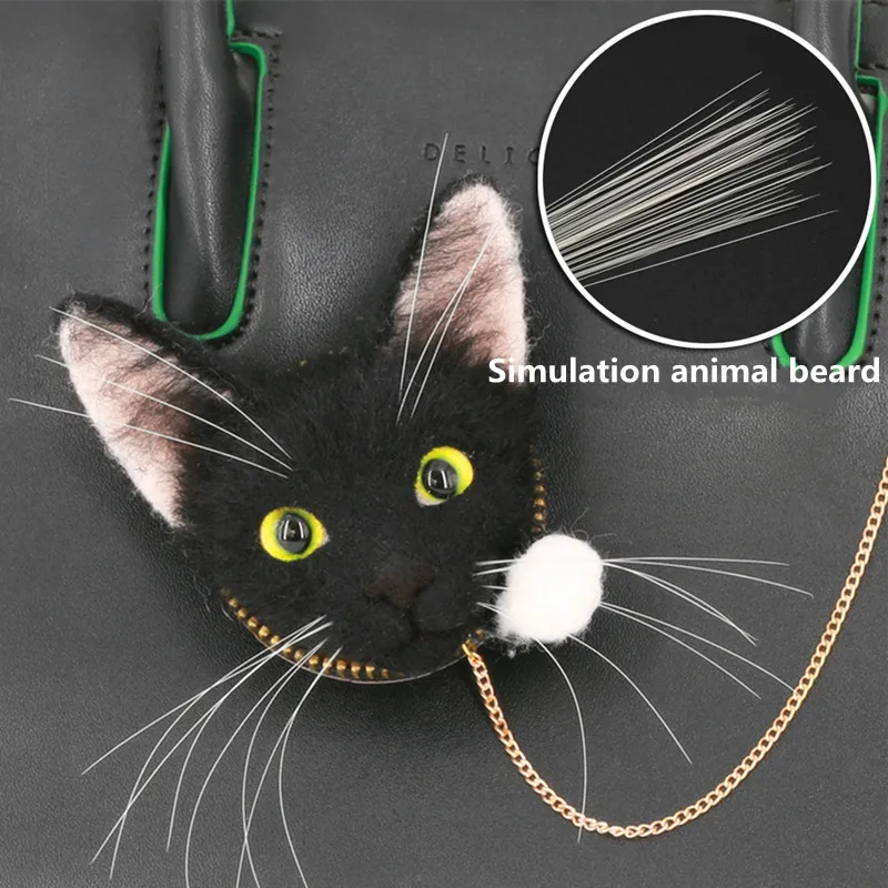 Tournevis,Simulation de chat,barbe d'animal,laine,feutre,accessoires de bricolage,barbe ...