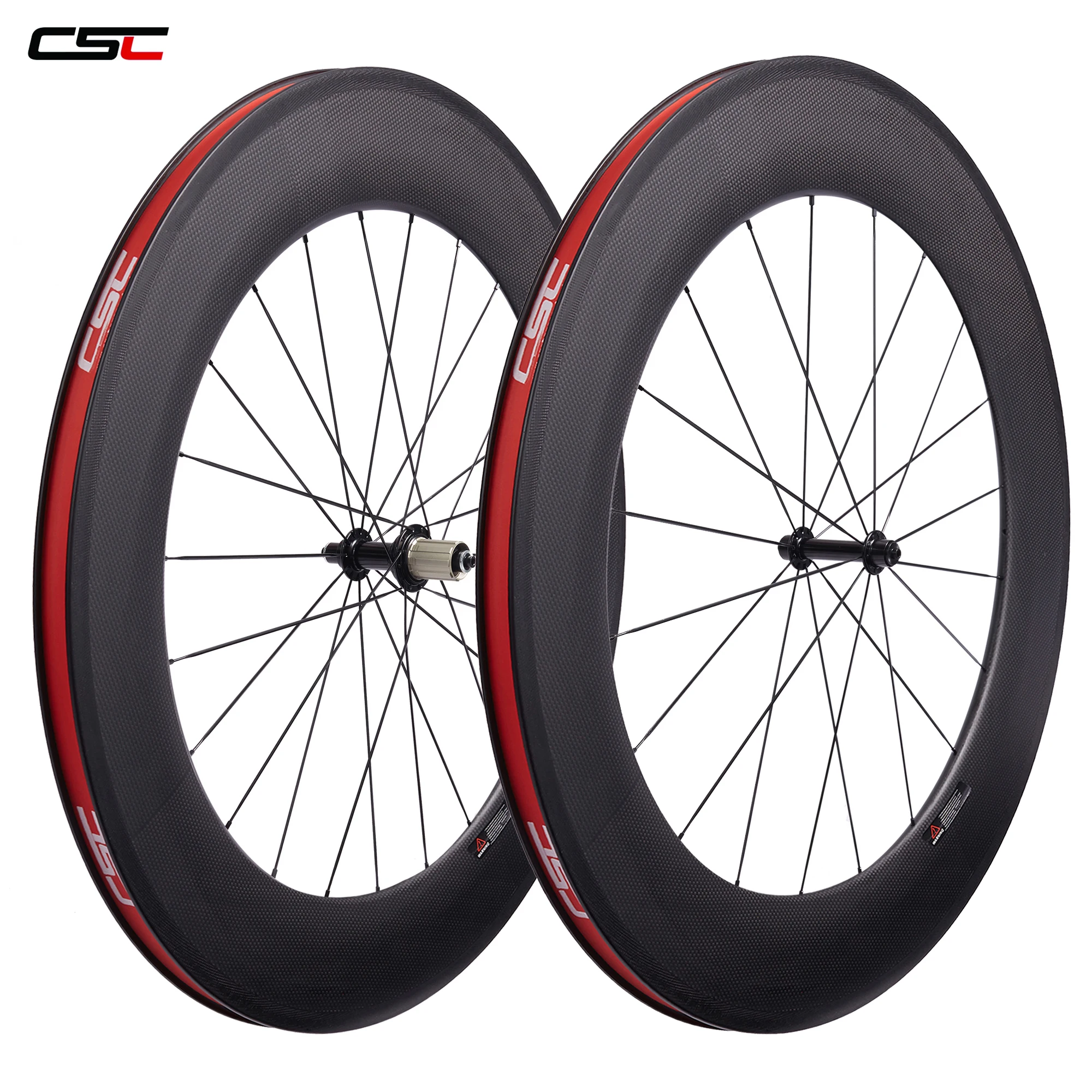 CSC T800 Road Bike Carbon Front or Rear Wheels 700C Wheelset 88mm Depth ...