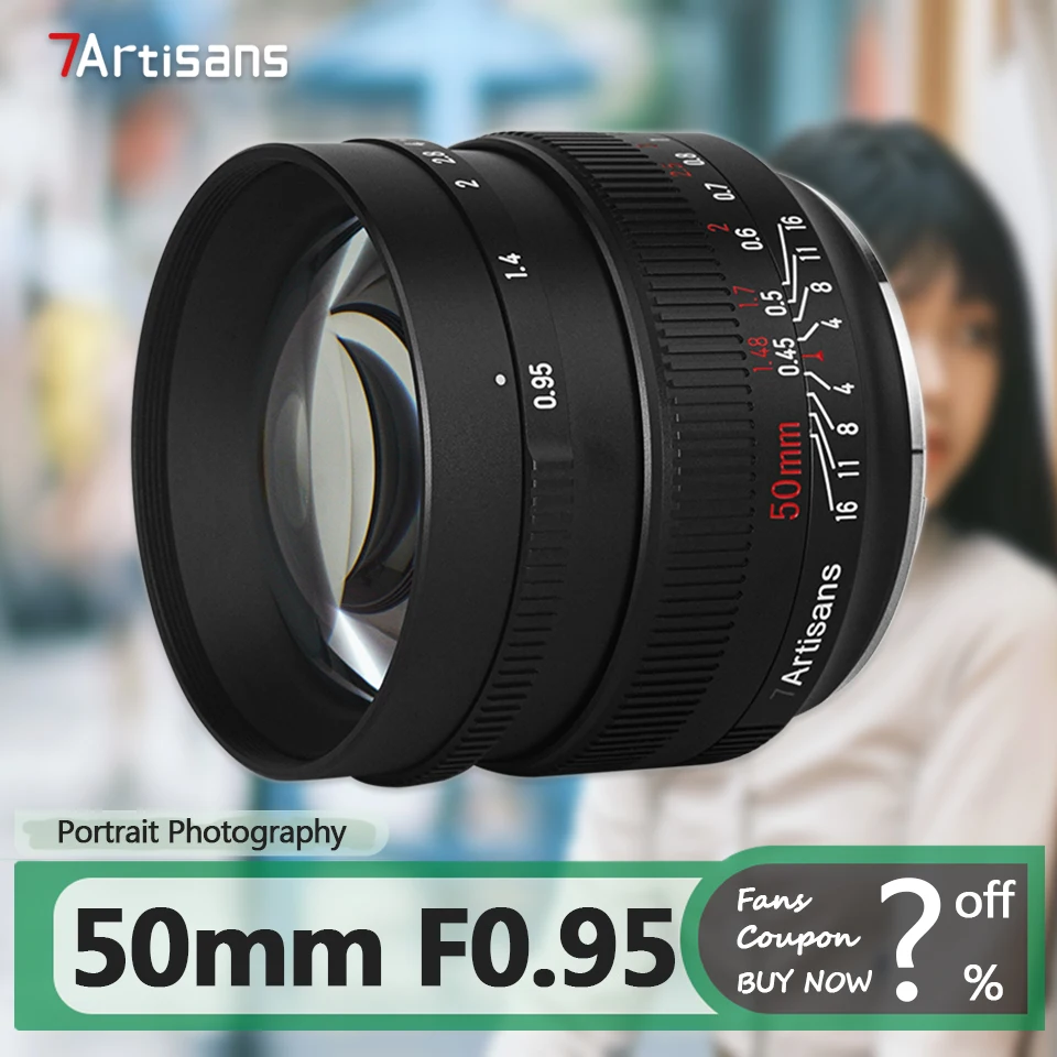 7artisans 50mm F0.95 APS-C Frame Large Aperture Camera Lens for Potrait ...