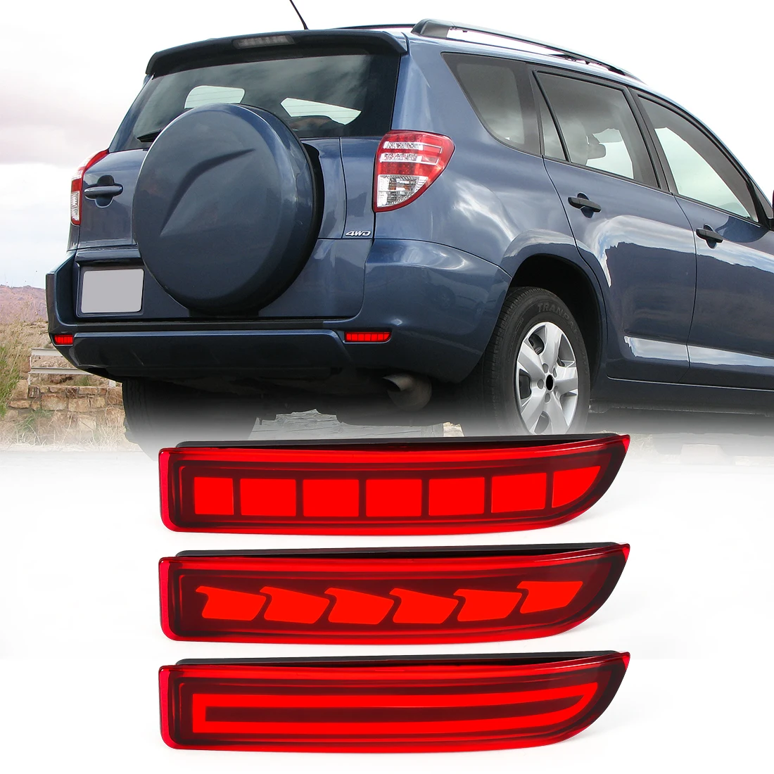 LED-Rear-Bumper-Reflector-Lights-for-Toyota-RAV4-2006-2007-2008-2009 ...