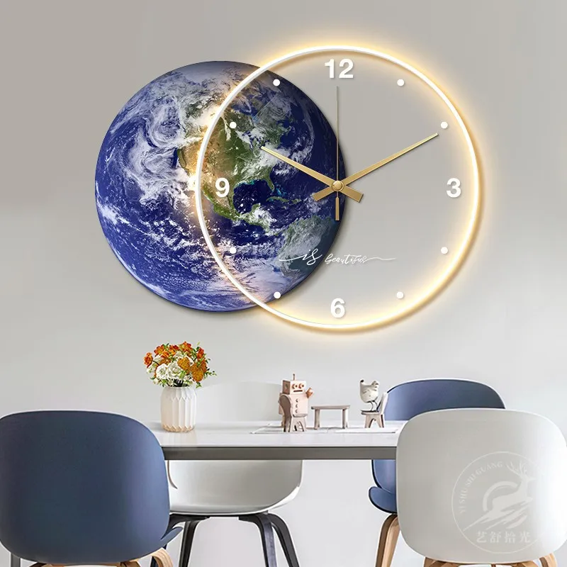 Luxury-Living-Room-Wall-Clock-Decoration-Unique-Light-Wall-Clock-Art ...