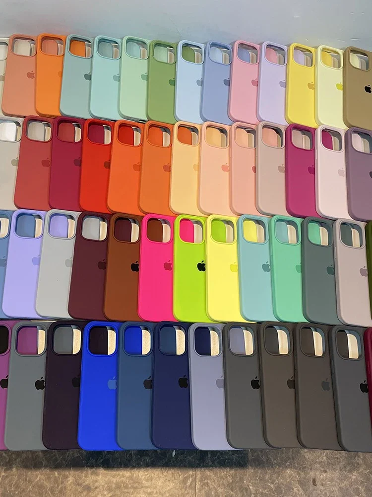 Original-Official-Silicone-Cases-For-iPhone-16-15-13-14-11-12-Pro-Max ...