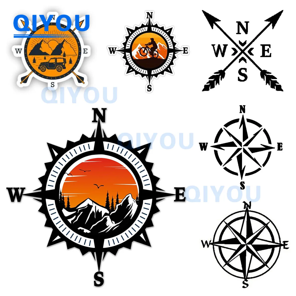 Mountain-Compass-Car-Sticker-Camping-Car-Adventure-ARROWS-COMPASS ...