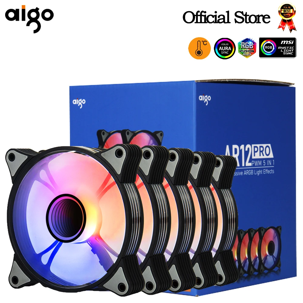 Aigo-AR12PRO-Computer-Case-fan-ventoinha-PC-120mm-rgb-fan-4pin-PWM-CPU ...