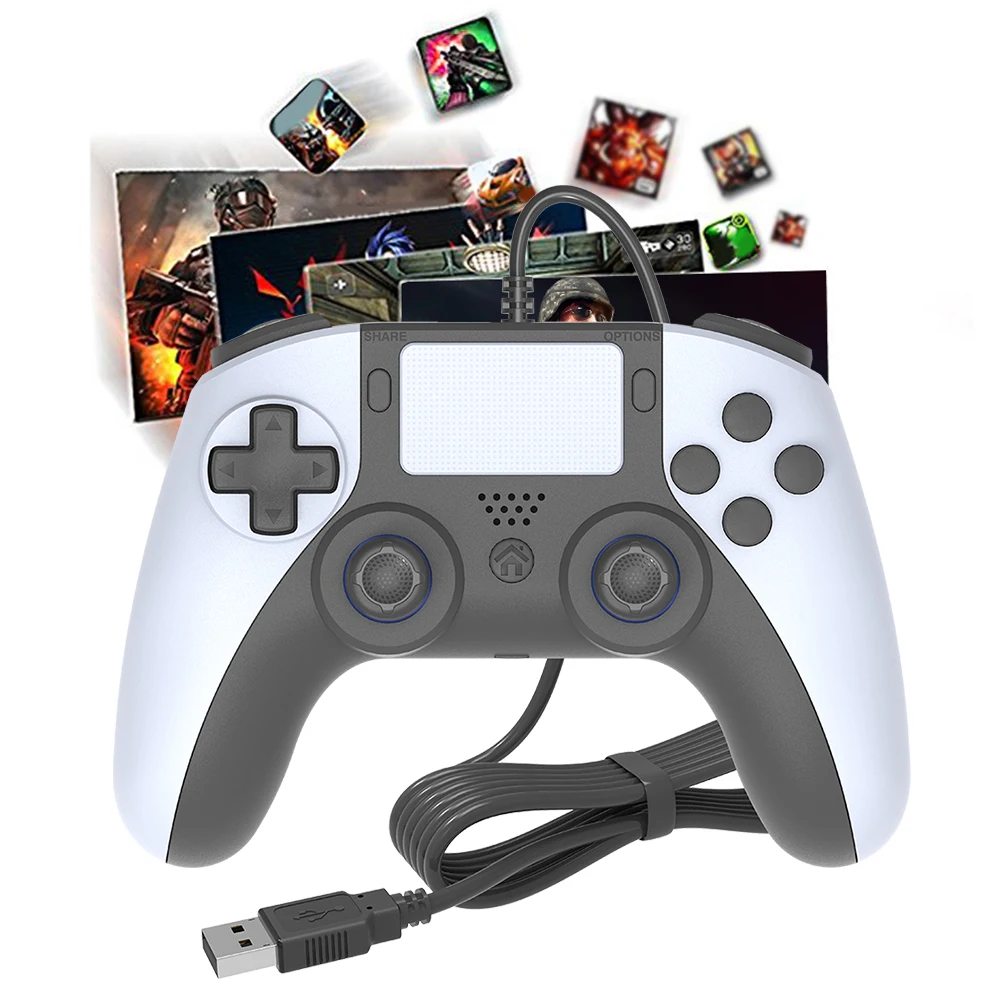 Wired-Controller-Gamepad-Dual-Vibration-6-Axis-Gyro-USB-Game-Controller-Macro-Programming-Button ...