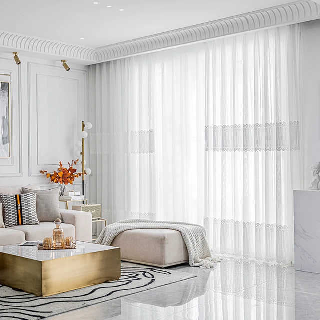 Contemporary White Window Curtains Design Ideas