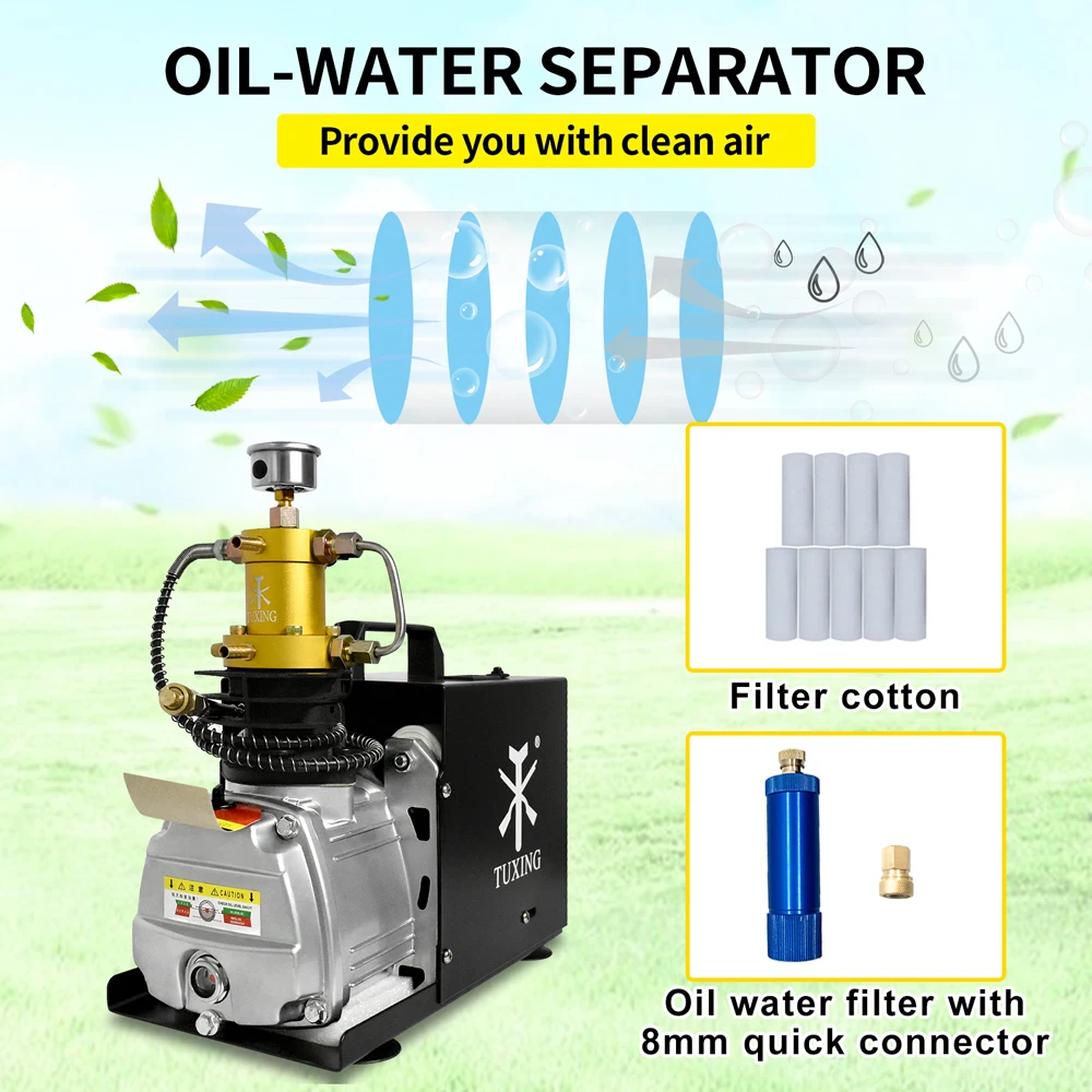 4500Psi 300Bar PCP Air Compressor Electric High Pressure Air Compressor ...