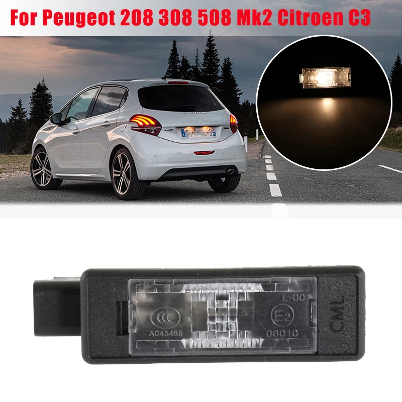 Rear License Plate Lights for Peugeot 208 2008 308 3008 Mk2 508 5008 ...