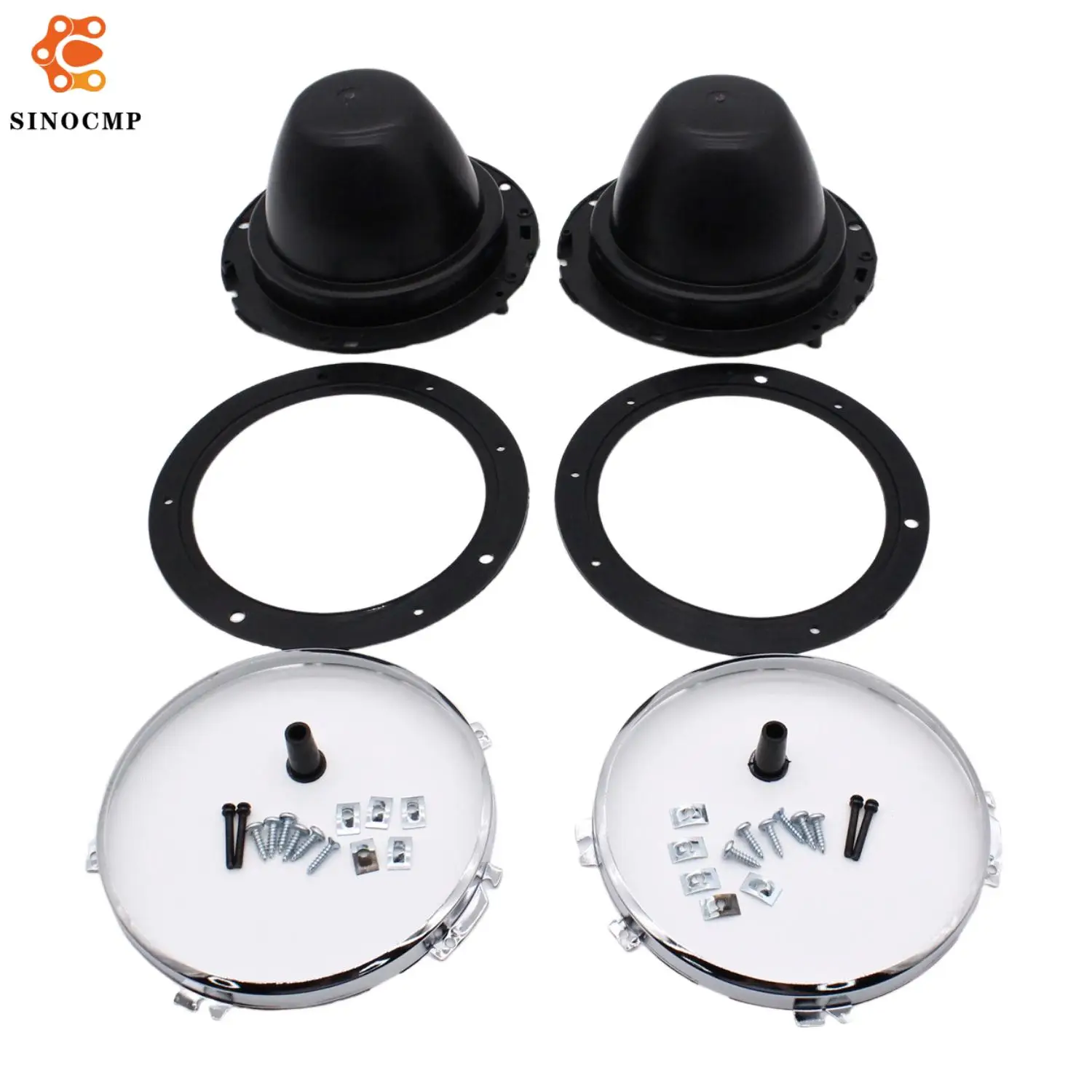 1Pair 7 inch Car Headlight Shade Lampshade Bright Shell Head Lamp Lens ...