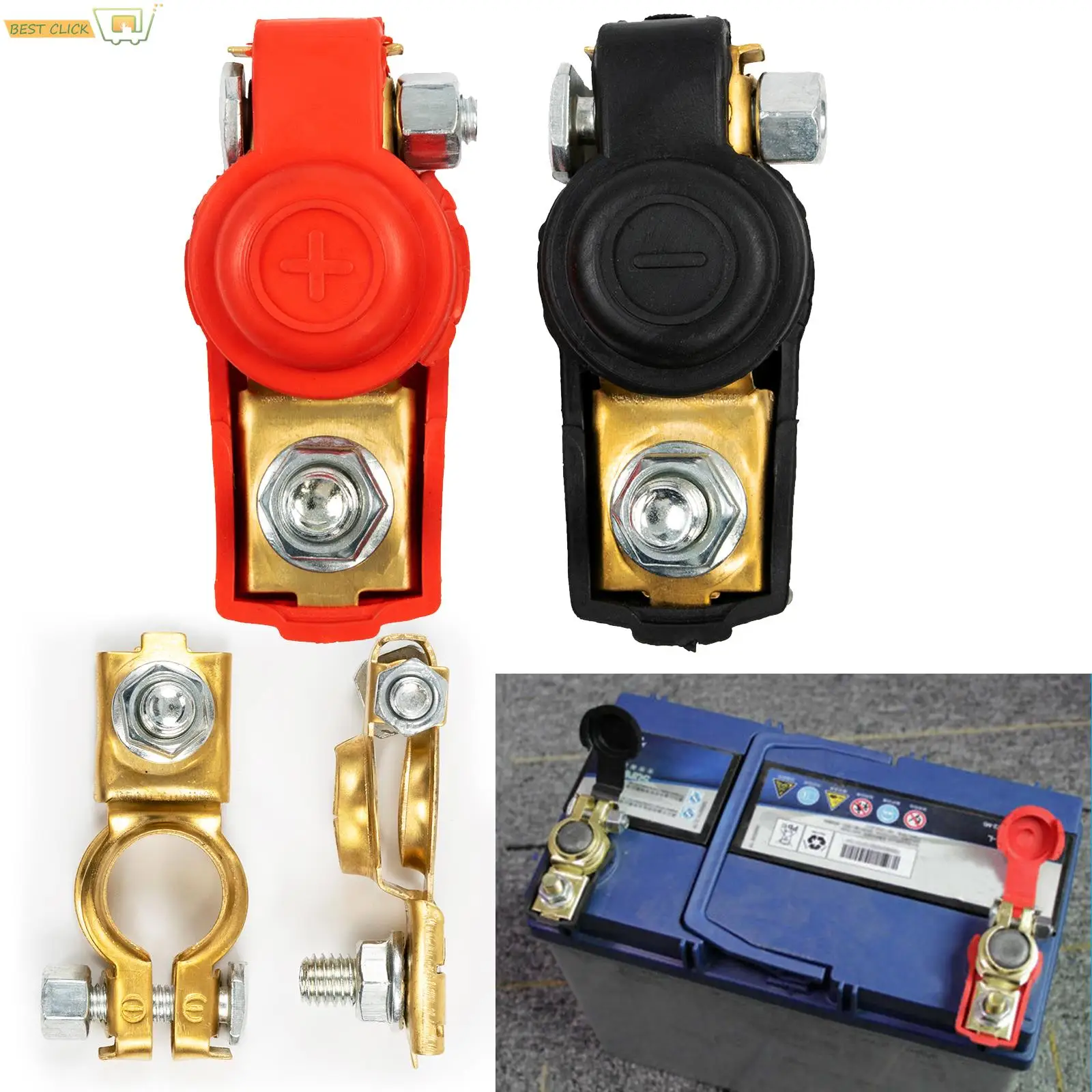 Car-Auto-Quick-Release-Battery-Terminal-Connector-Clamps-Copper-Clamps ...