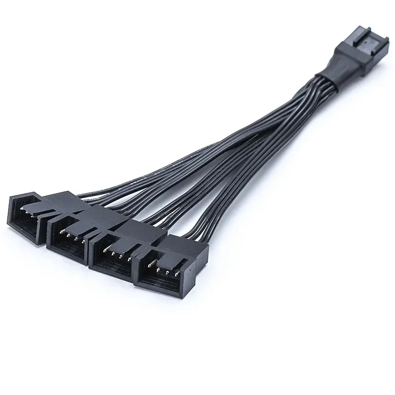 Motherboard 4-pin Adapter Cable Divide Into Four Extension Cord PWM ...