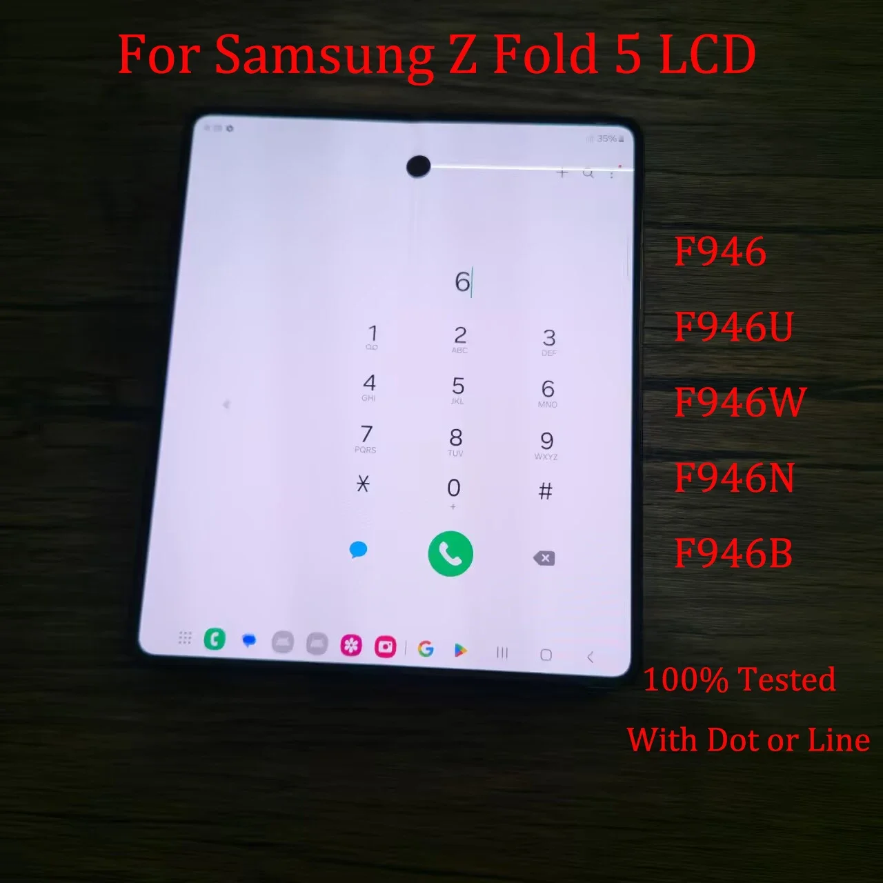 GEFENSI Single Sale 7.6'' AMOLED Z Fold 5 5G Defected LCD Inner Screen ...