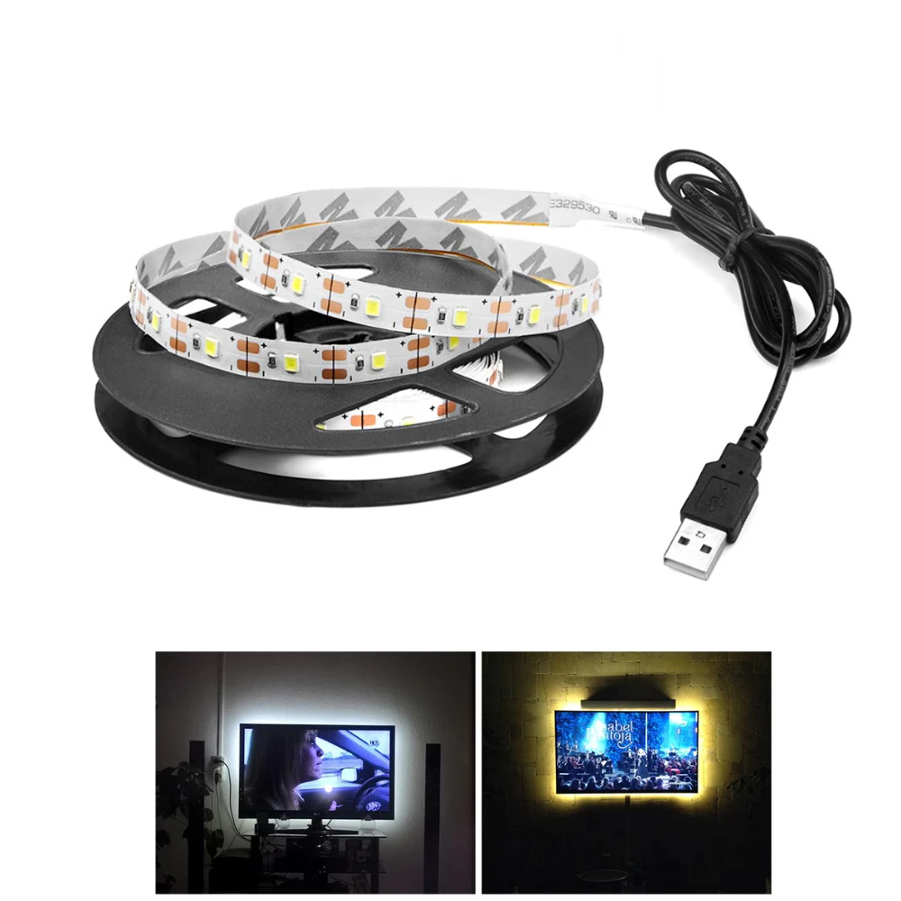 1-5m USB LED Strip Light DC 5V Backlight LED TV Kitchen Under Cabinet Lamp Flexible Lighting ...