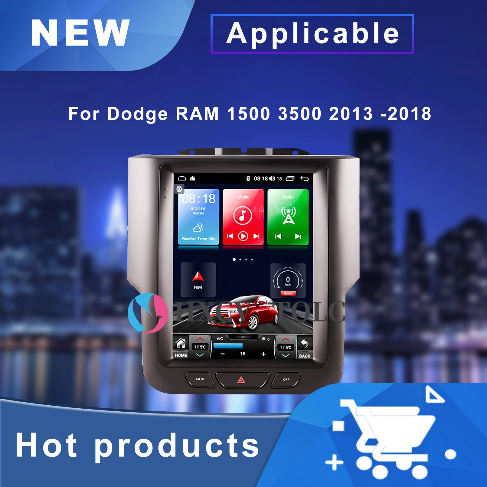 Hxcv Android 11 Smart Car Radio For Dodge Ram 1500 3500 2013 -2018 Car ...