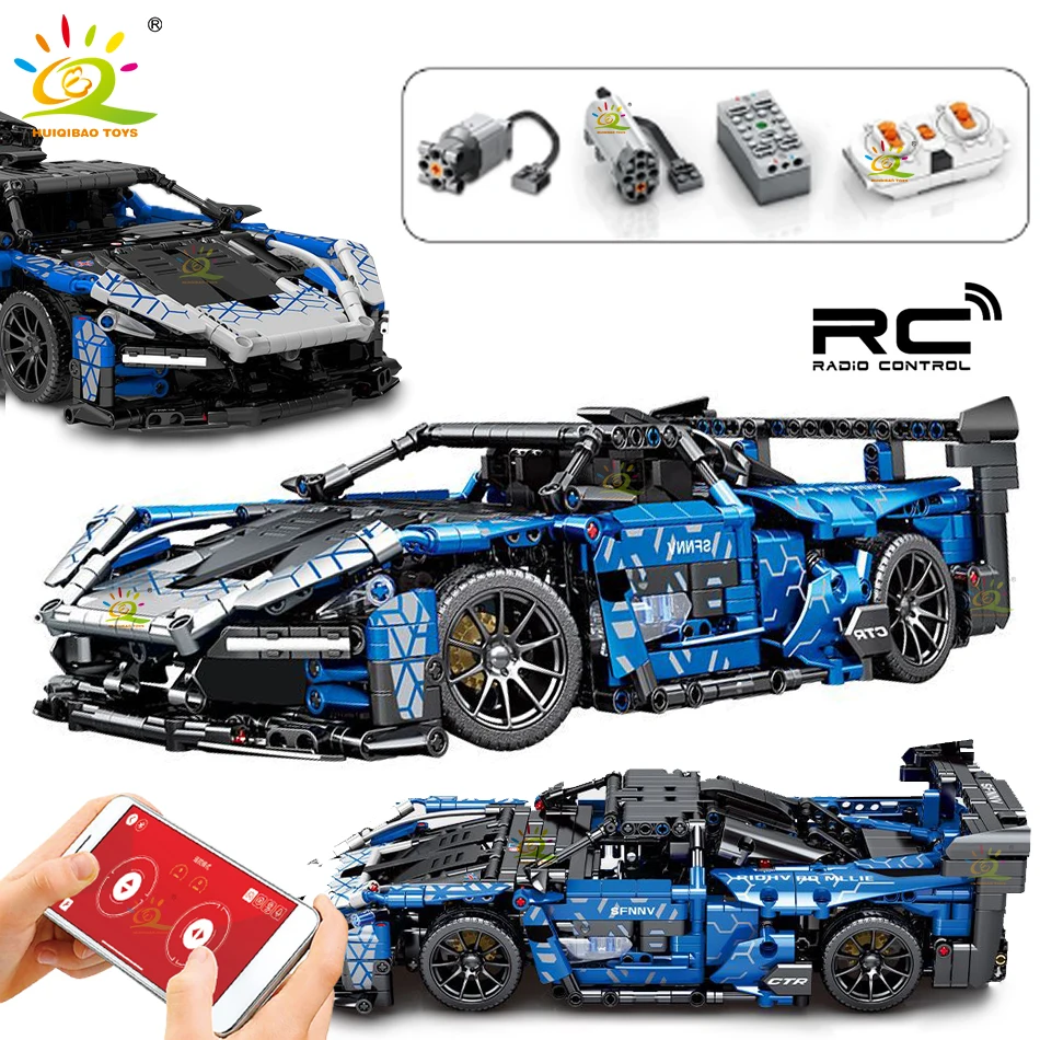 Huiqibao 1404pcs 1:14 Rc City Speed Champions Car Model Building Blocks ...