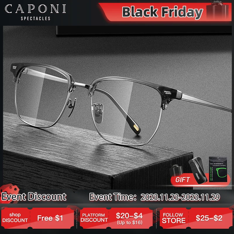 CAPONI-Hot-Men-s-Eye-Glasses-Frame-Pure-Titanium-TR-Anti-Blue-Light ...