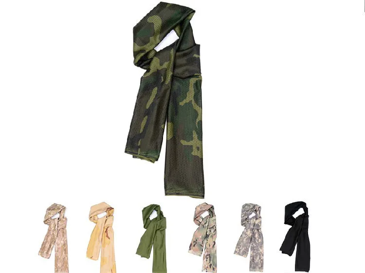 Outdoor Tactical Scarf Camouflage Mesh Neck Scarf Face Mask Head Wrap ...