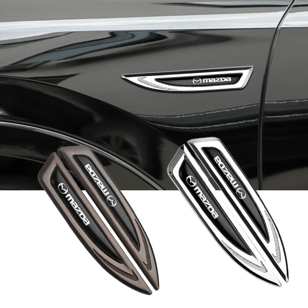 2PCS Car Side Door Body Fender Emblem Metal Stickers Auto Accessories ...