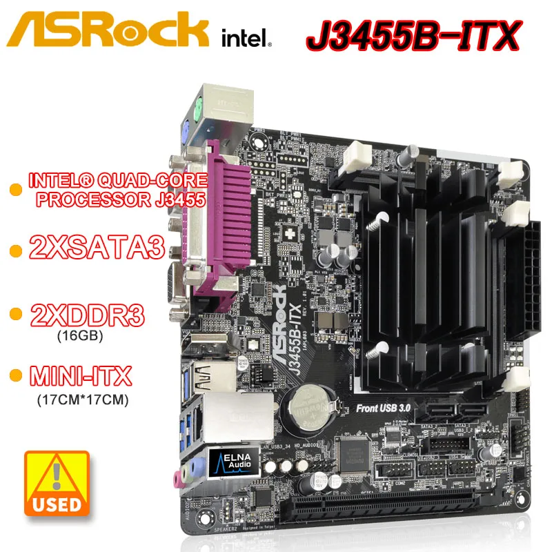 Asrock-placa-m-e-j3455b-itx-ddr3-16GB-intel-quad-core-cpu-j3455-2x ...